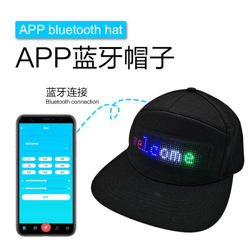 12-48-LED-display-cap-APP-Bluetooth-programmable-text-group-building ...