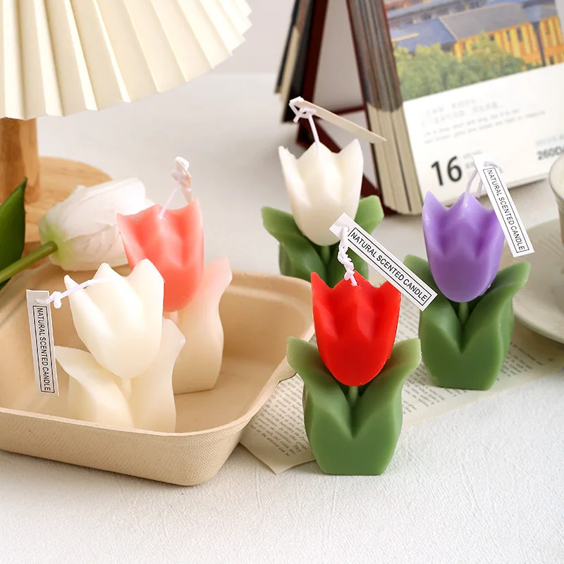Tulip-Flower-Shape-Scented-Candle-Paraffin-Wax-Aromatic-Candle-Wedding ...