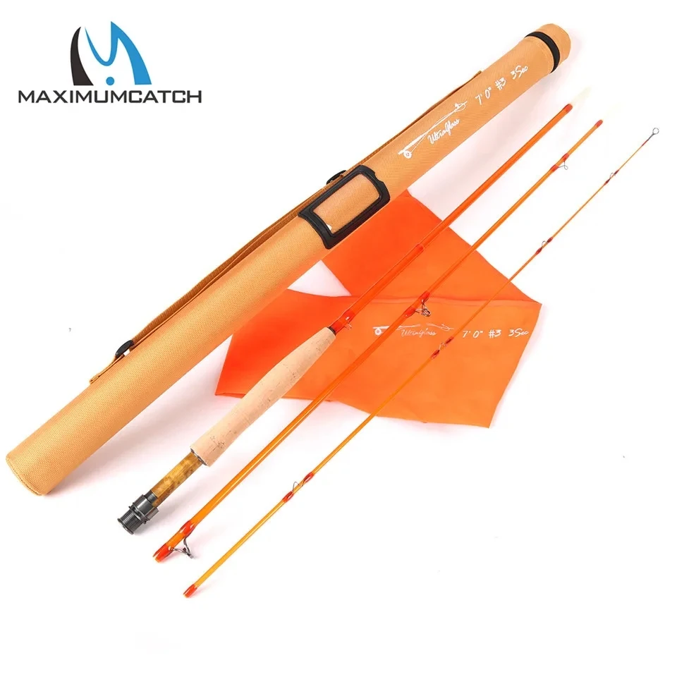Maximumcatch 7/8.5FT 3/6wt Transparent Fiberglass Fly Fishing Rod ...