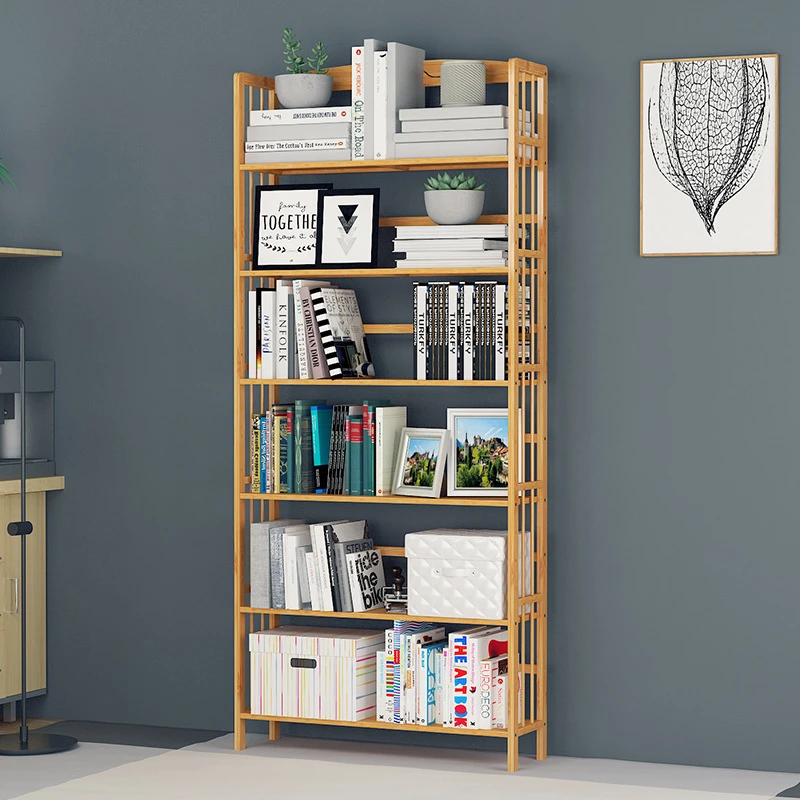 Estantería de madera maciza de bambú, gabinete de almacenamiento simple y moderno| | - AliExpress