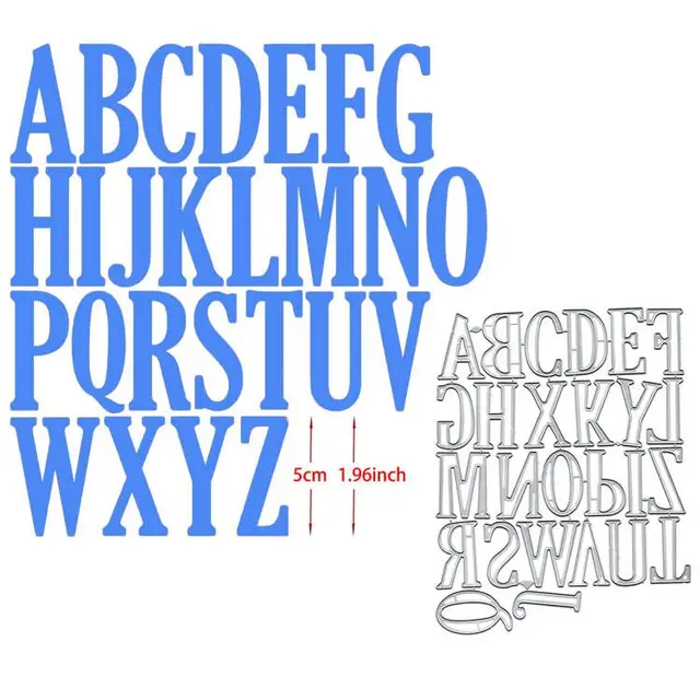Metal Cutting Dies Cut Dies 26Pcs alphabet letters Stencil for DIY ...