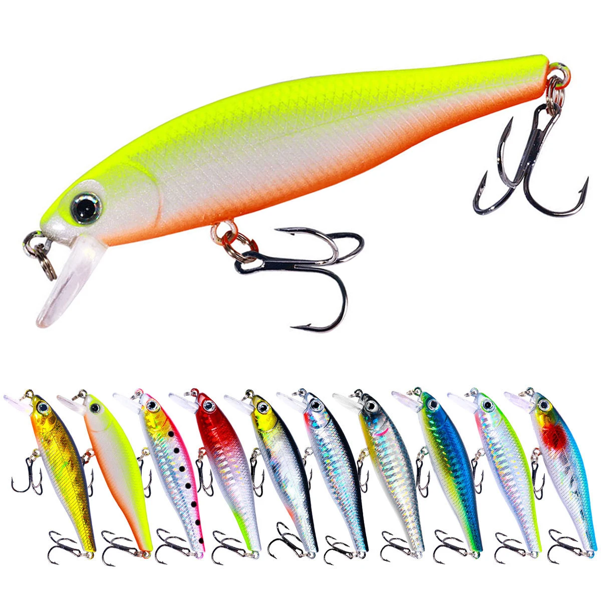 Jerk Bait WLure HM525 Jerkbait Fishing Lure - 5.5 Inch Minnow With Wide ...
