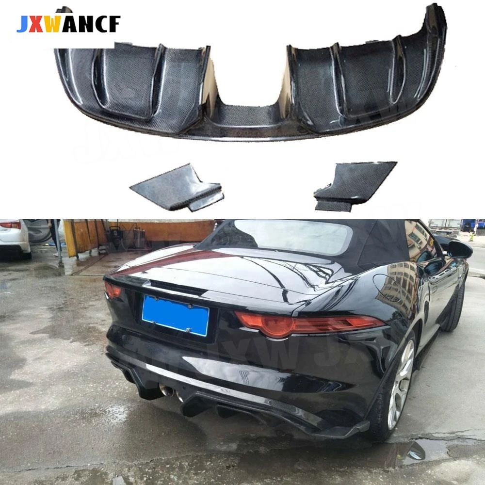 JXWANCF For F-Type Carbon Fiber Rear Lip Spoiler Diffuser Middle ...