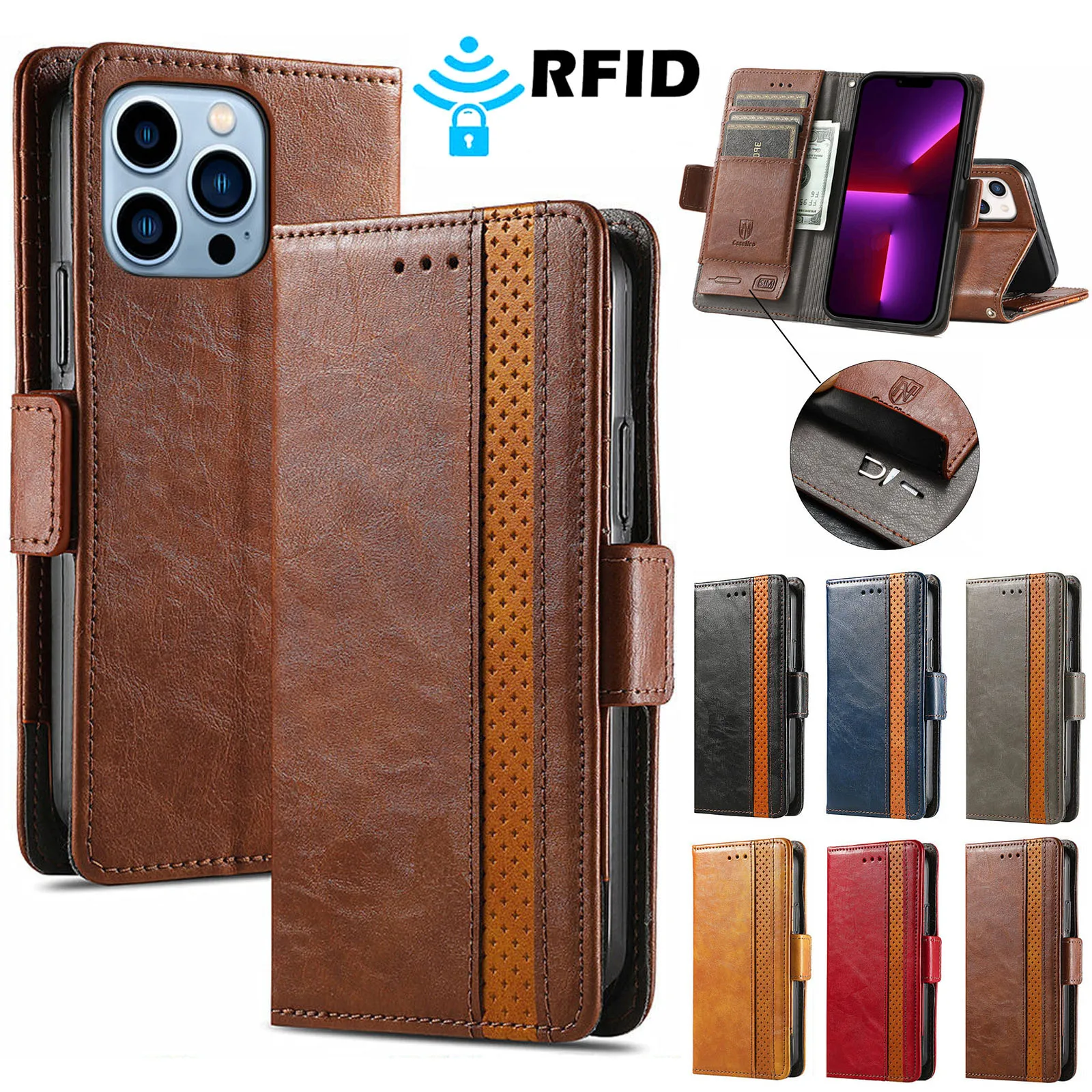RFID-Blocking-Case-For-Samsung-Galaxy-A55-A35-A25-A15-A05-A05S-Leather ...