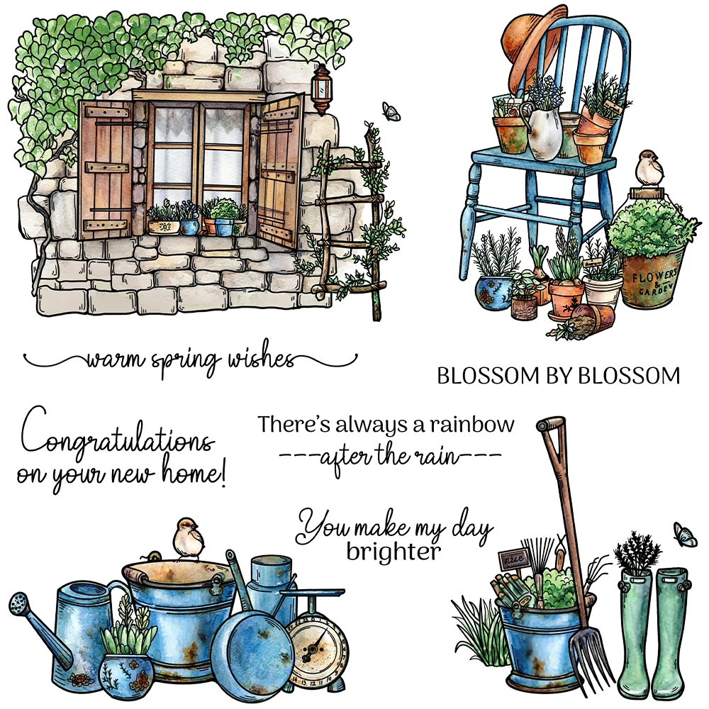 Mangocraft-Spring-Day-Courtyard-Accessories-Clear-Stamps-DIY ...