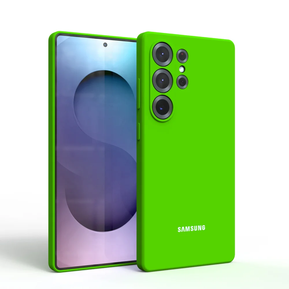 Silky Silicone Soft-Touch Protective Phone Case Cover for S25 Ultra (Green)