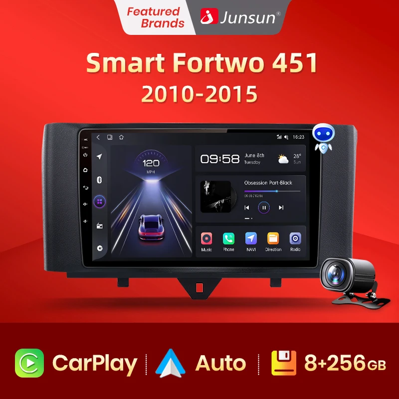 Junsun V1 pro 2 din Android Auto Radio para Mercedes Benz Smart Fortwo ...