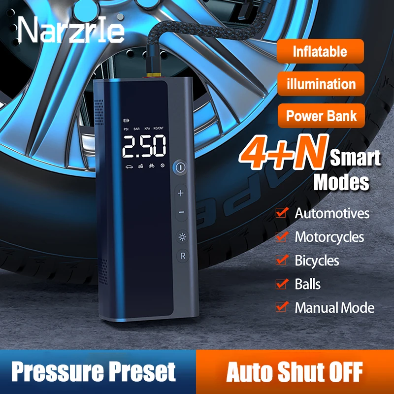 150PSI-4000mAh-Mini-Tire-Inflator-60W-Rechargeable-Wireless-Car-Air ...