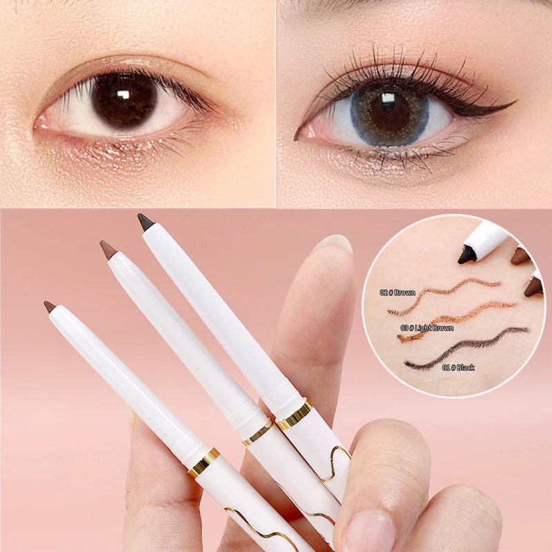 Waterproof Eyeliner Gel Pencil Lasting Smooth Black Brown White Not ...