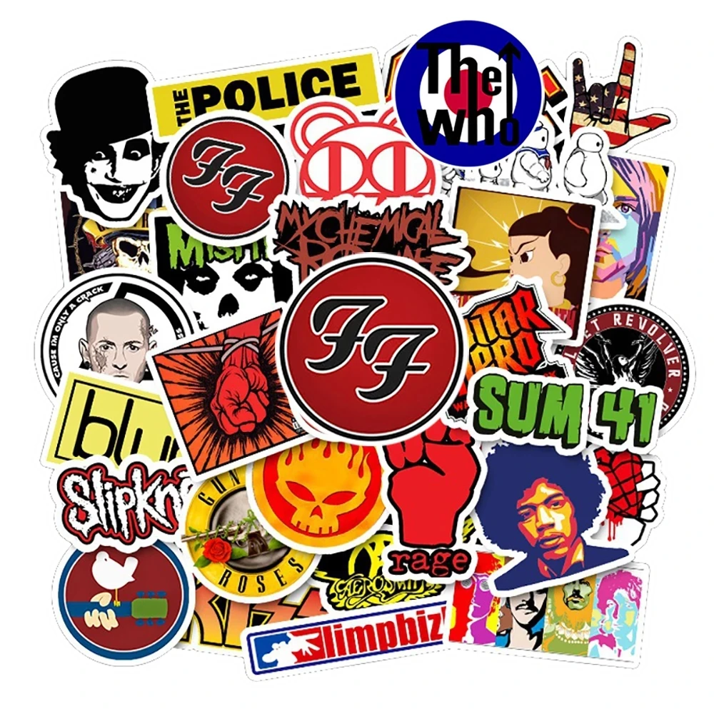 Pegatinas-de-banda-de-Rock-para-guitarra-y-motocicleta-calcoman-a ...