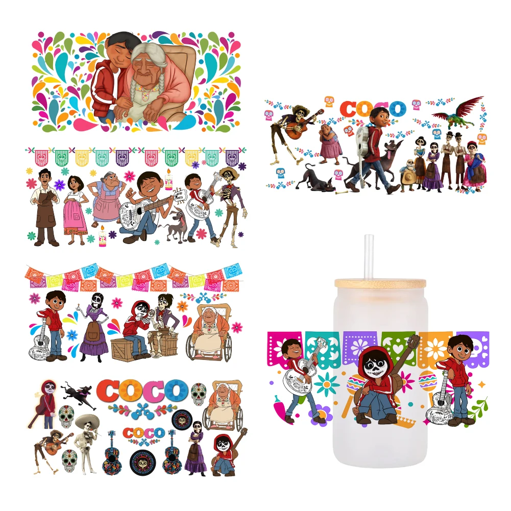 Disney Cartoon Movie Coco UV DTF Transfer Sticker Waterproof Transfers ...