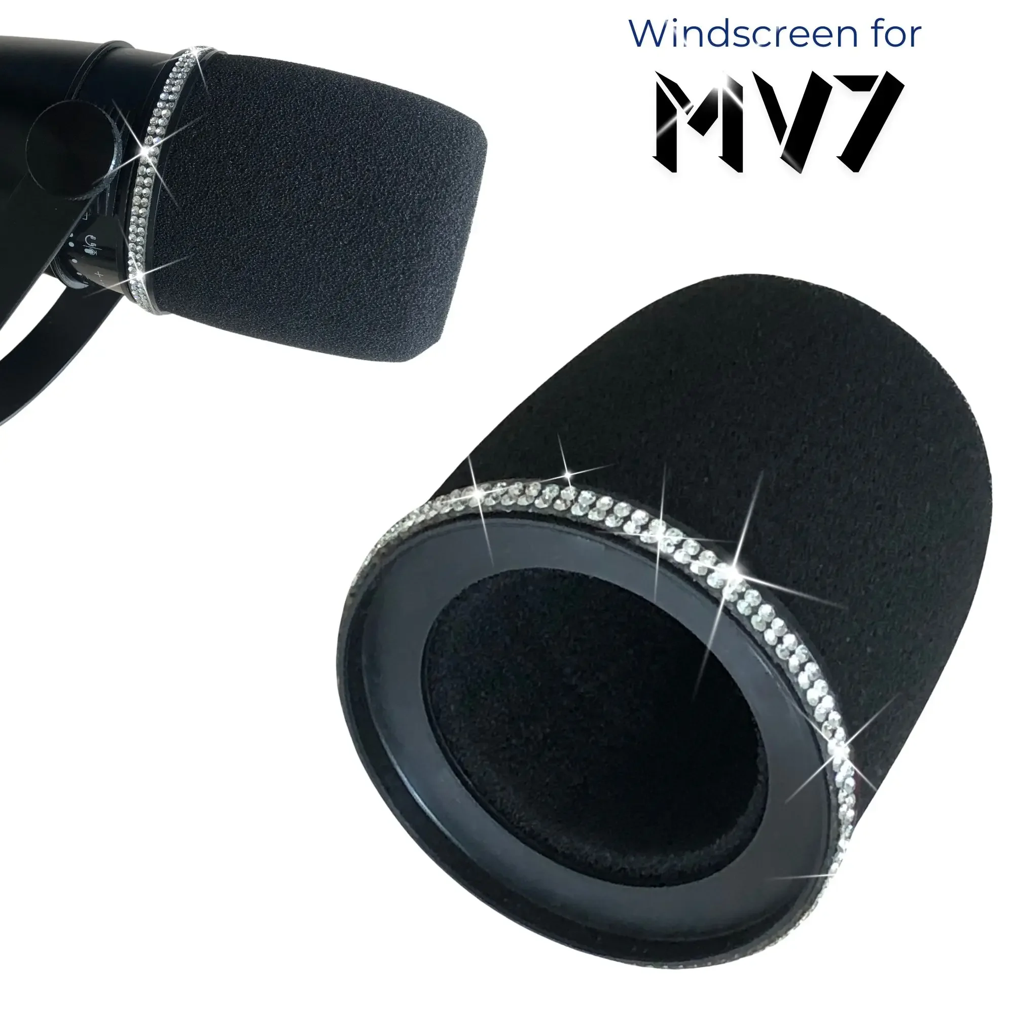 Sparkly MV7 Foam Pop Filter for Shure MV7, MV7X, MV7i, MV7+ Microphone ...