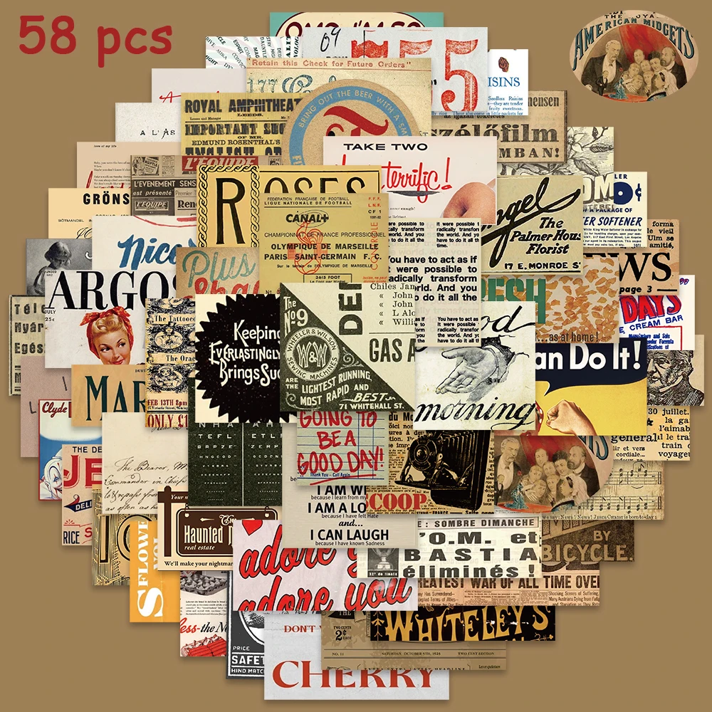 58pcs-Vintage-English-Slogans-From-The-1990s-Stickers-For-Laptop-Guitar ...