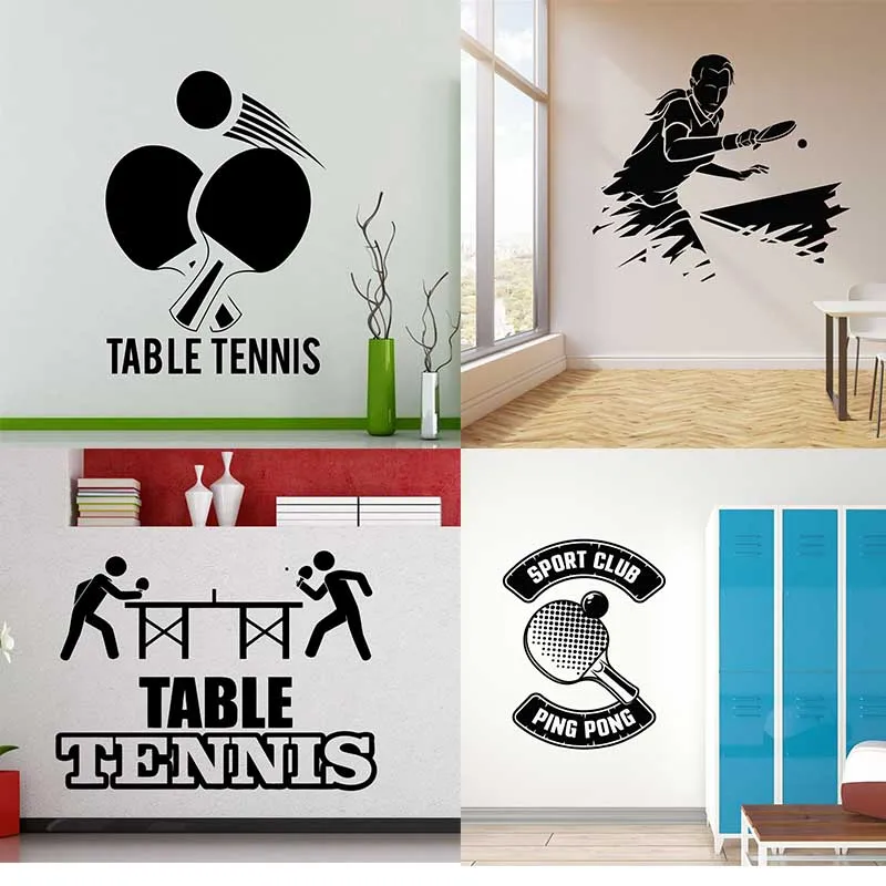 Wall Decal Abstract Table Tennis Athlete Games Ping Pong Racket Sport ...