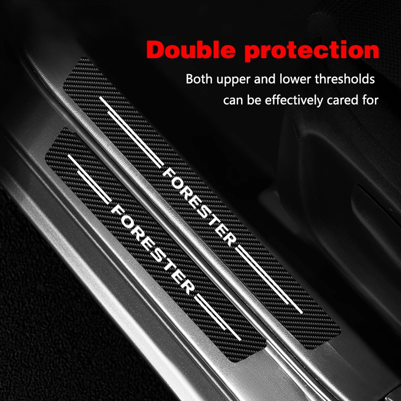 4xCar-Door-Sill-Carbon-Fiber-Texture-Sticker-Scuff-Scratch-Waterproof ...