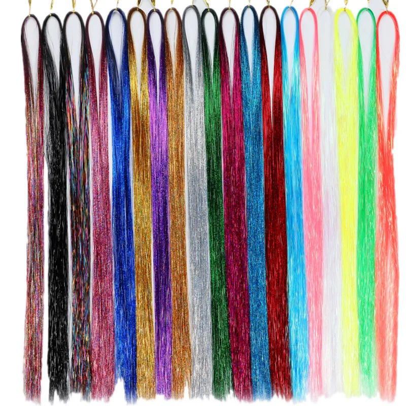 93cm-180-Strands-Glitter-Shiny-Hair-Tinsel-Hair-Accessories-For-Women ...
