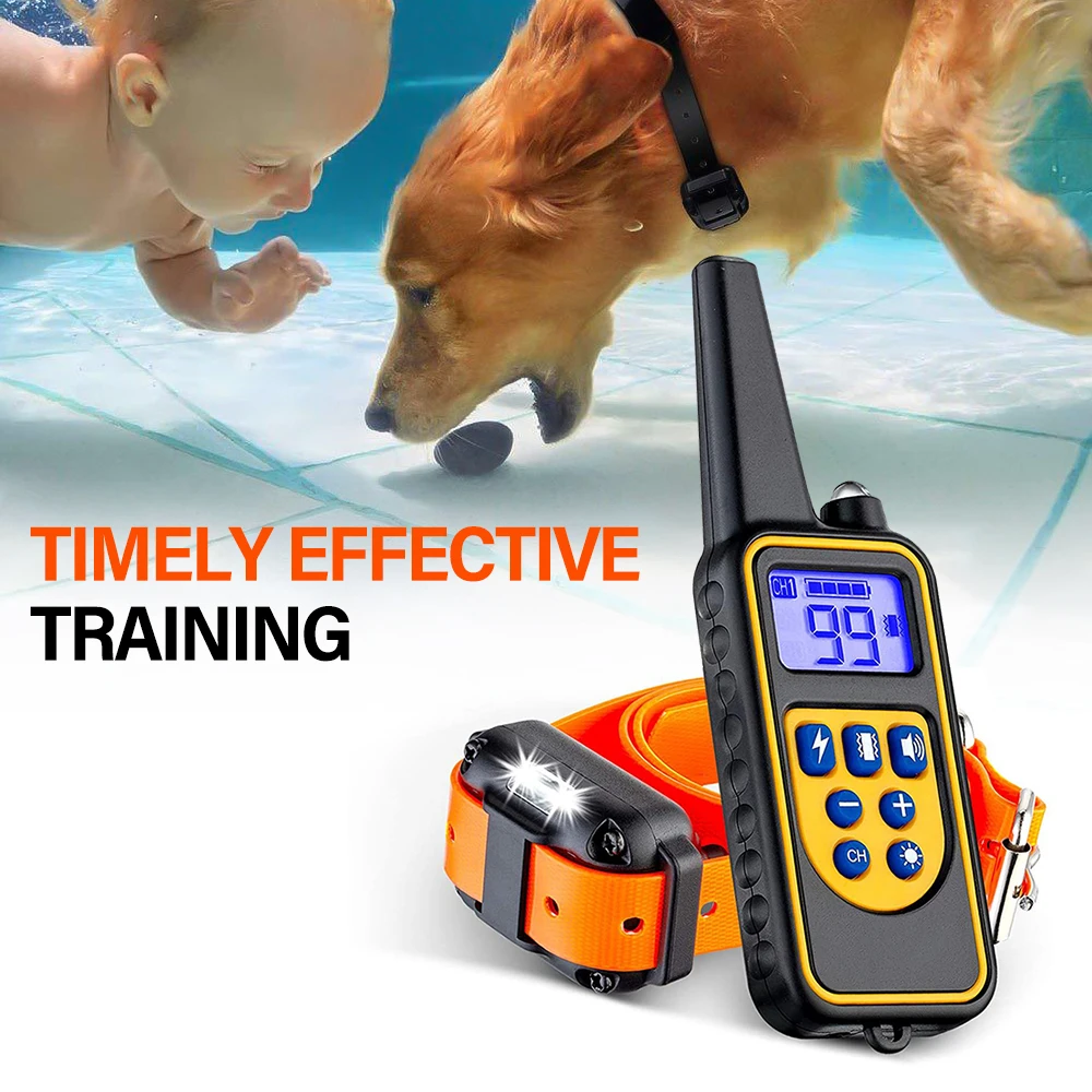 Dog-Training-Collar-Remote-Control-Shock-Vibration-Sound-Anti-Bark-Dog ...