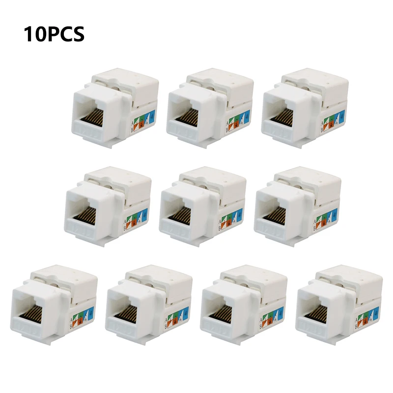 10pcs-CAT5E-UTP-Ethernet-Network-Module-RJ45-Wall-Plug-Connector ...