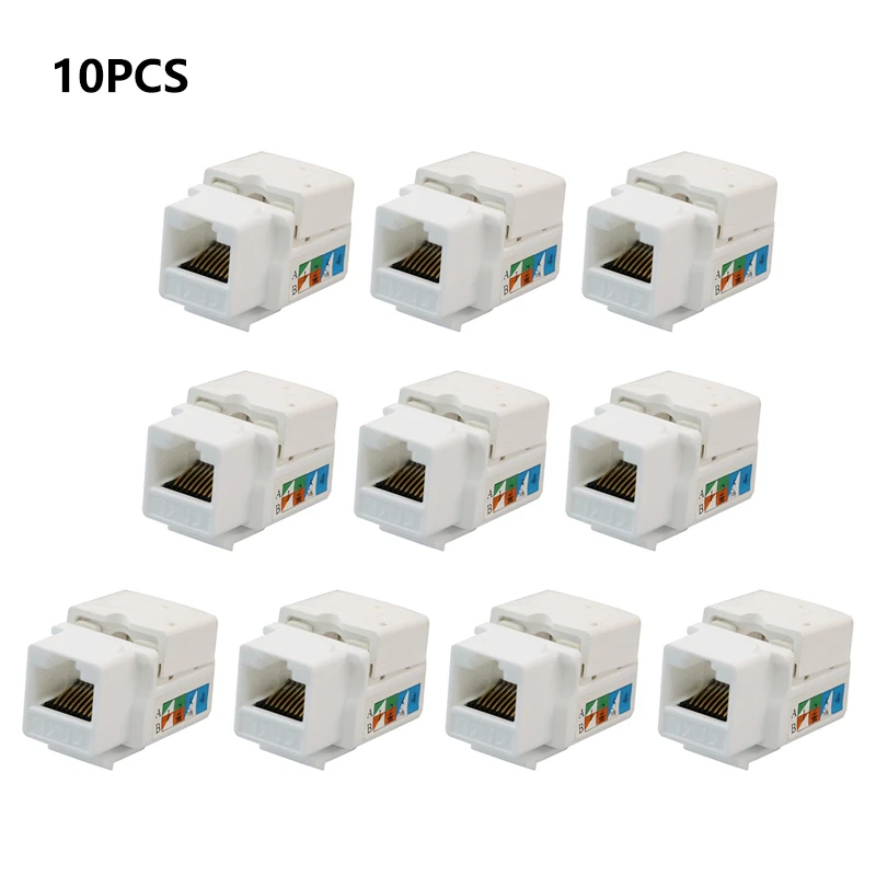 10pcs Cat5e Utp Ethernet Network Module Rj45 Wall Plug Connector ...