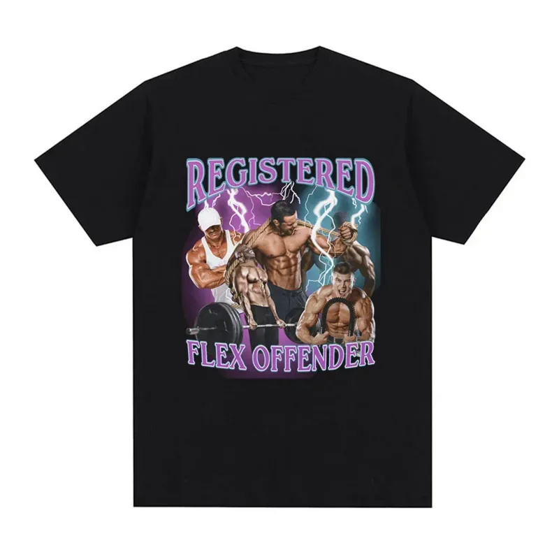 Registered-Flex-Offender-Funny-Bodybuilder-Workout-Gym-Meme-Graphic-T ...
