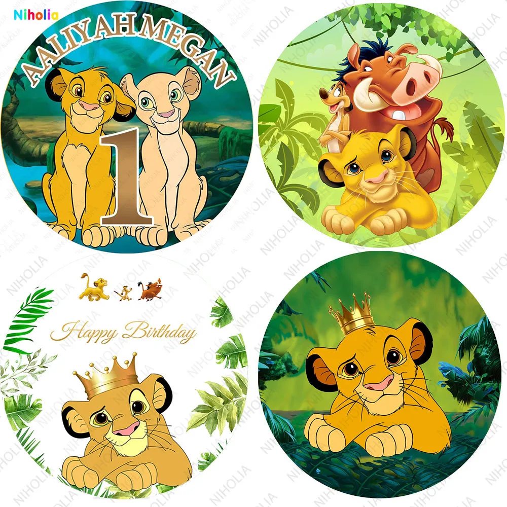 Disney-Simba-The-King-Lion-Round-Backdrops-for-Photo-Customized-Happy ...