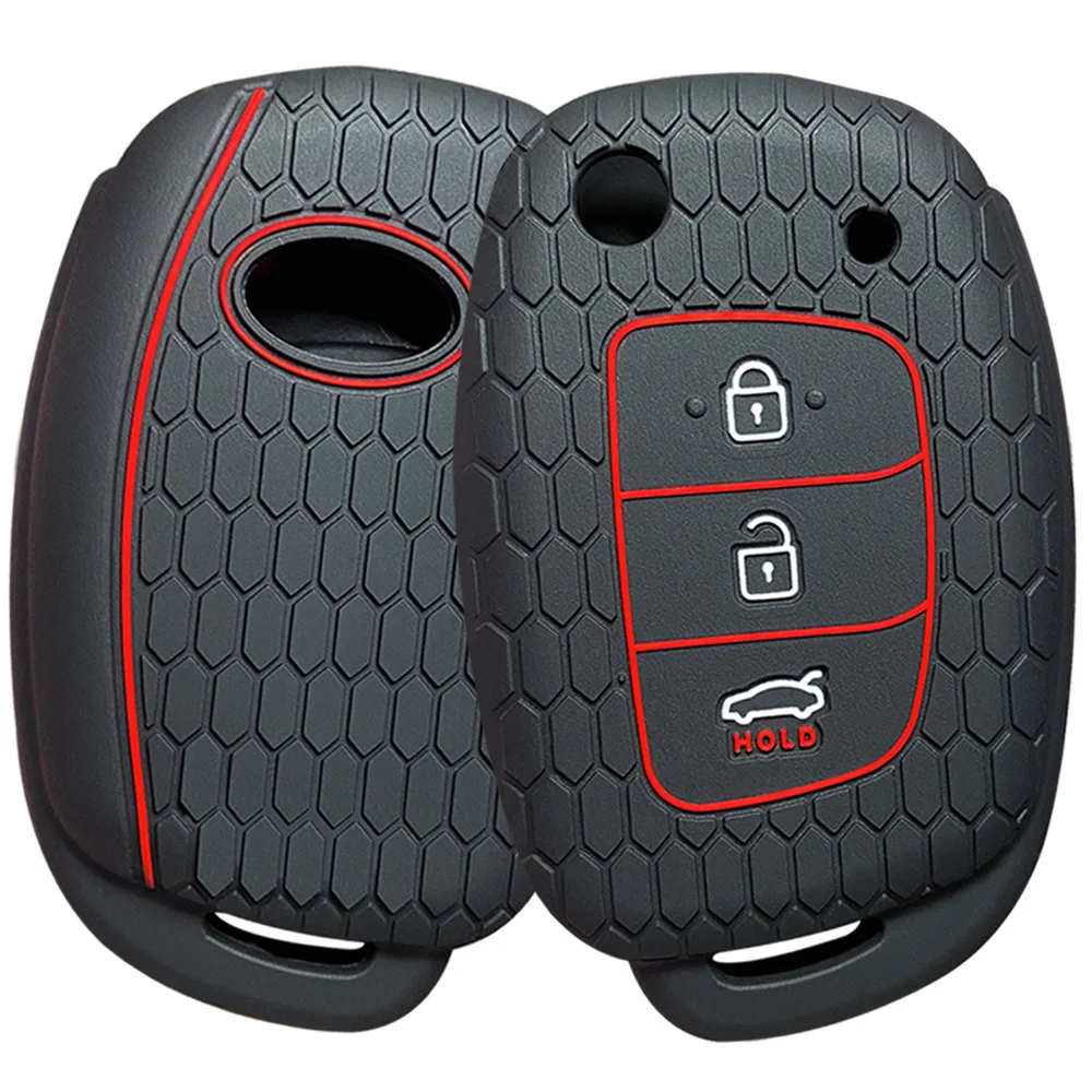 3 Button Silicone Flip Car Key Case For Hyundai Solaris Verna Elantra ...