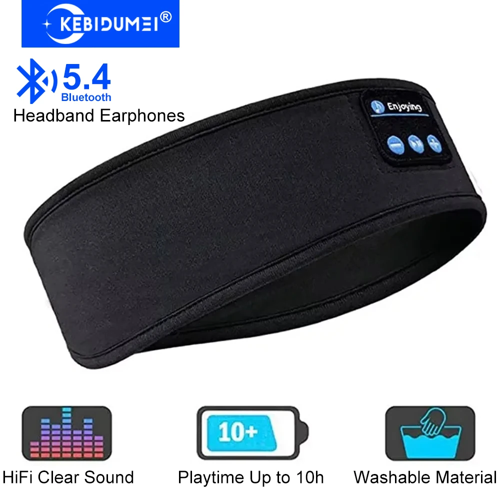 Bluetooth 5.4 Earphones Elastic Wireless Headphones Sleeping Headband ...