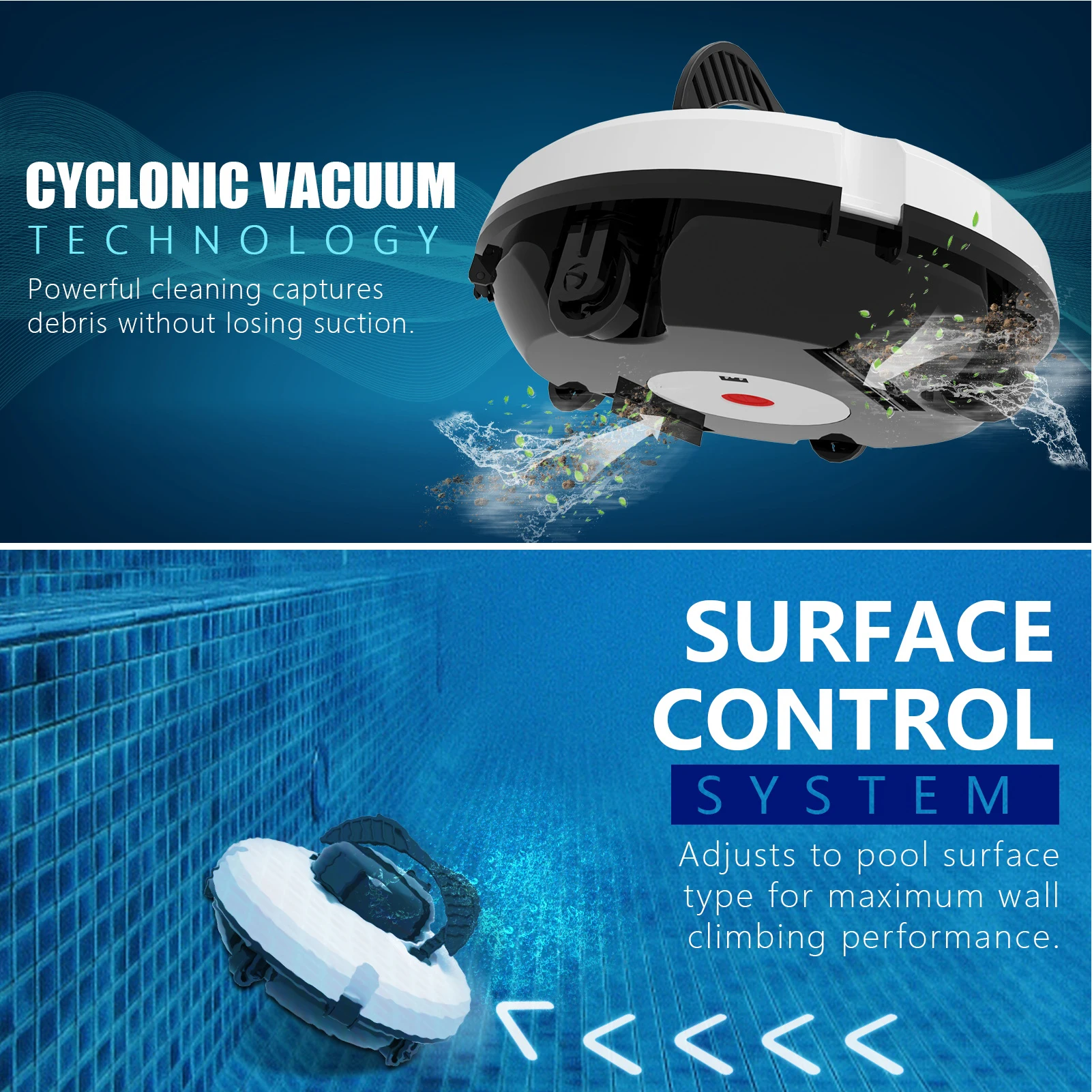 Winny Pool Cleaner Cordless Robotic Pool Cleaner,Robotic Pool Vacuum ...