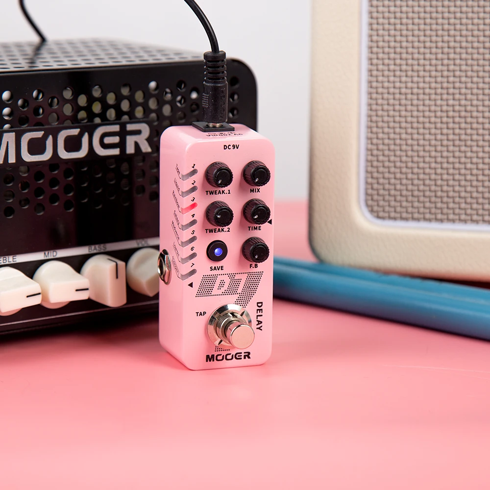 MOOER-Guitar-Effect-Pedal-D7-Digital-Delay-6-Customizable-Digital-Delay ...