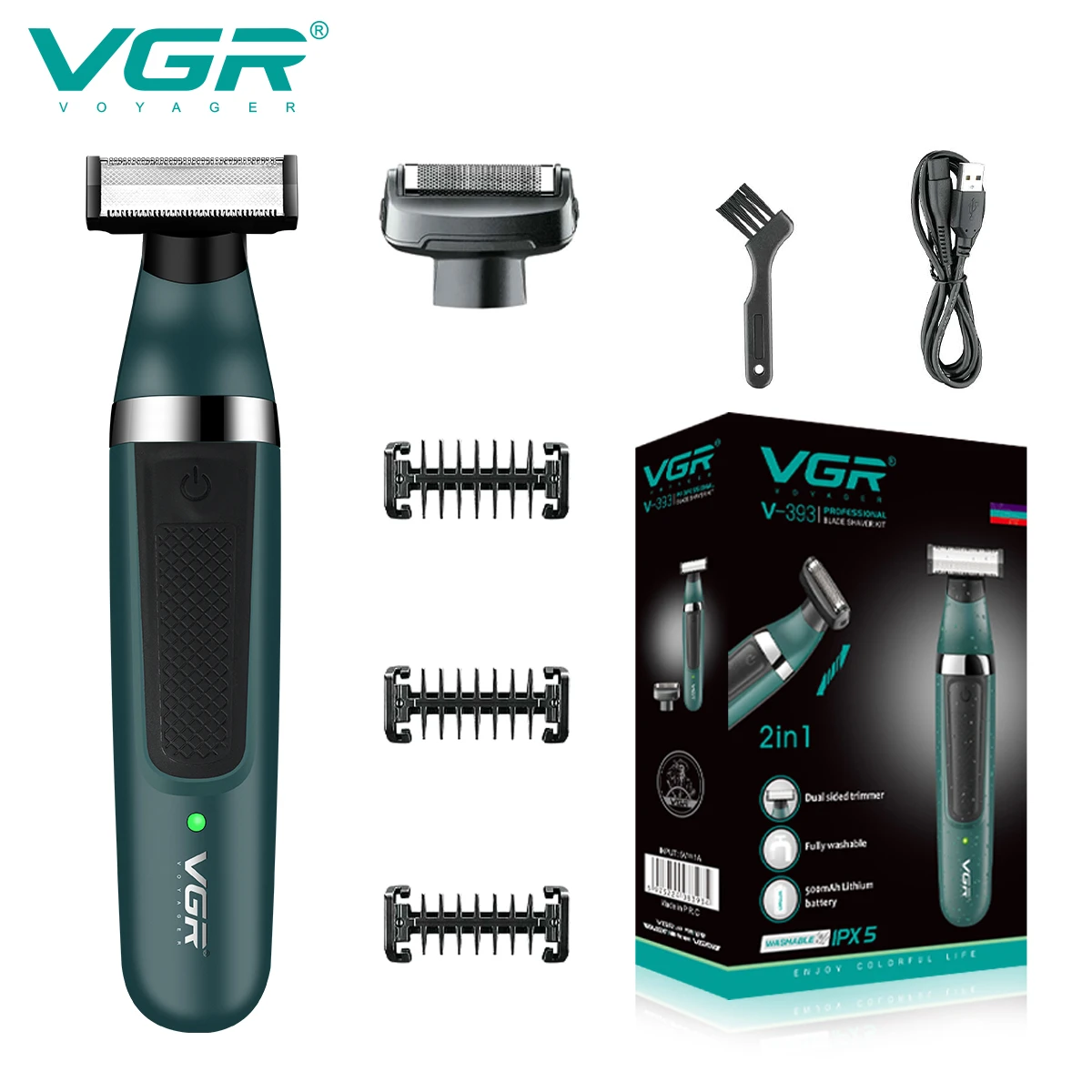 Vgr Shaver Waterproof Razor Rechargeable Beard Trimmer Portable Shaving ...