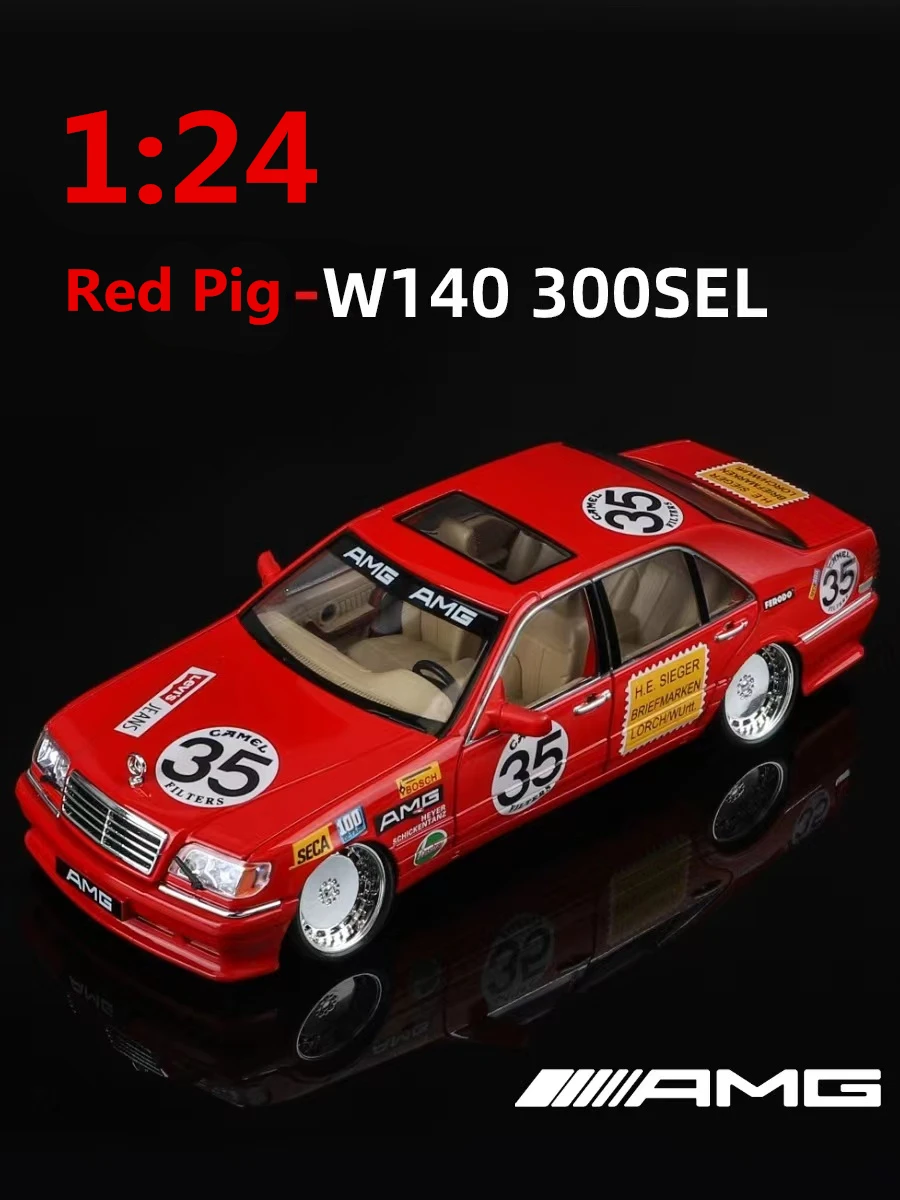 Red-Pig-Wide-Body-Sports-Car-Model-1-24-W140-S320-SEL-Diecast-Metal ...