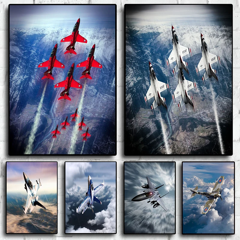 Aircraft-Fighter-Airpower-Art-Collection-Pictures-For-Room-Living-Wall ...