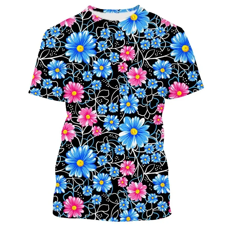 Summer-New-Originality-Painting-Flowers-Graphic-T-Shirts-For-Unisex ...