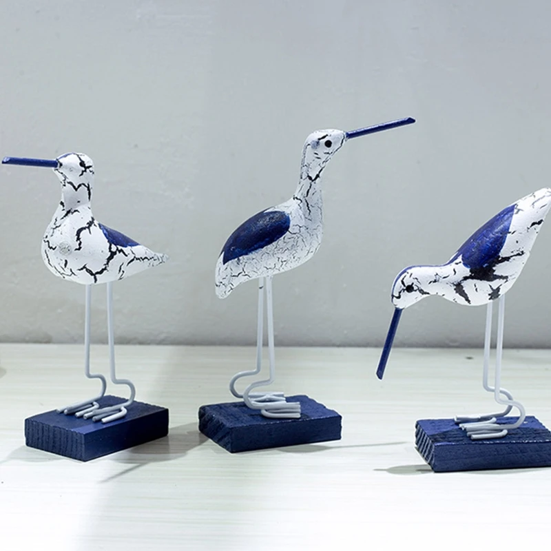 Wooden-Seagulls-Figurine-Nautical-Decorations-Desktop-Mediterranean ...