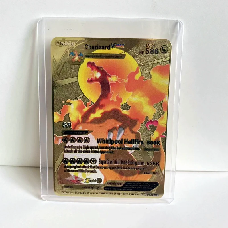 English Metal Cards 10000 HP Arceus Vmax Lugia Charizard Rayquaza ...