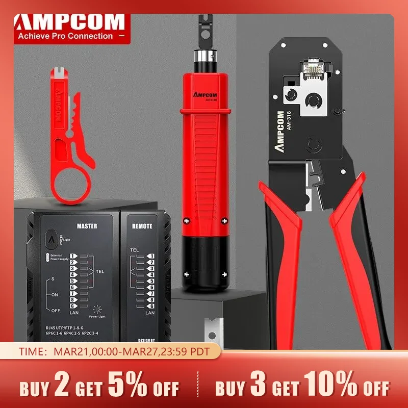 AMPCOM-RJ45-Crimper-Lan-Tester-Tool-Set-Ethernet-Cable-Stripper-Punch ...