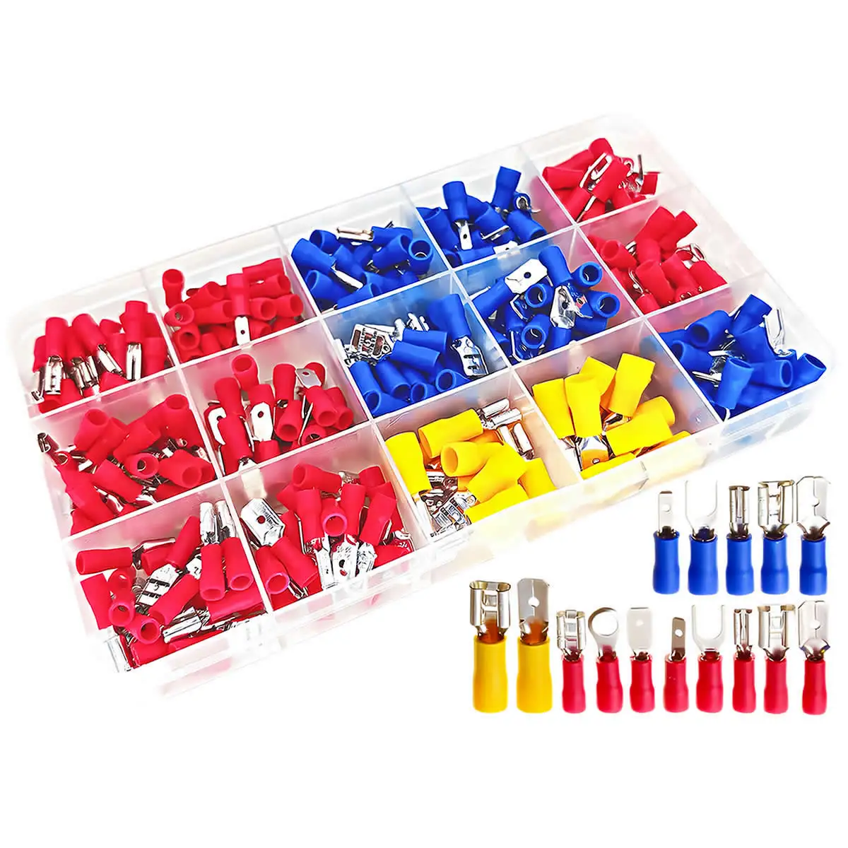 280PCS-Insulated-Crimp-Spade-Terminal-Electrical-Wire-Cable-Connector ...