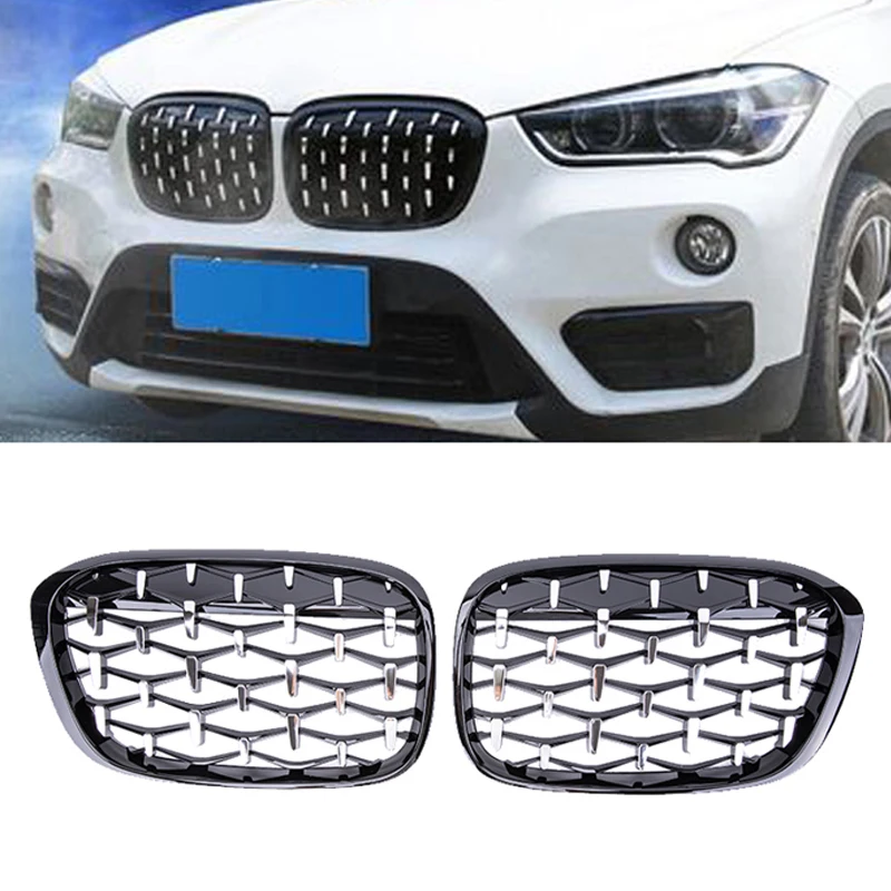 Car-Front-Diamond-Kidney-Grille-Racing-Grill-Gloss-Black-Grills-Acess ...