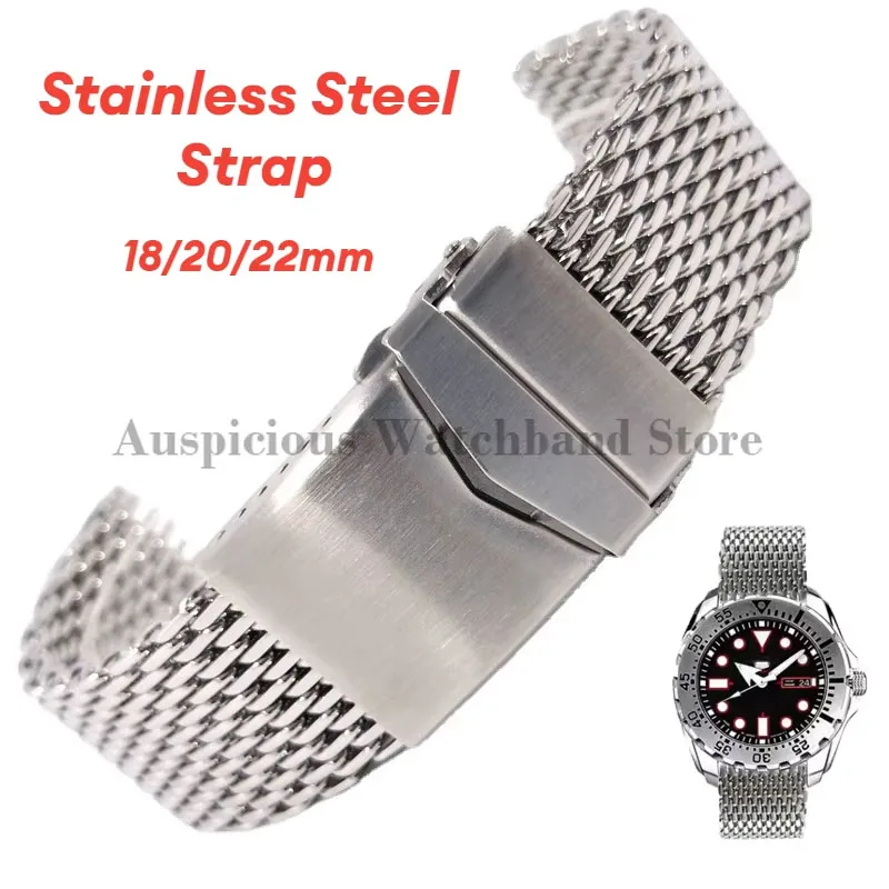 18-20-22mm-Steel-Dive-Shark-Strap-Mesh-for-Milanese-Watch-Bracelet-for ...
