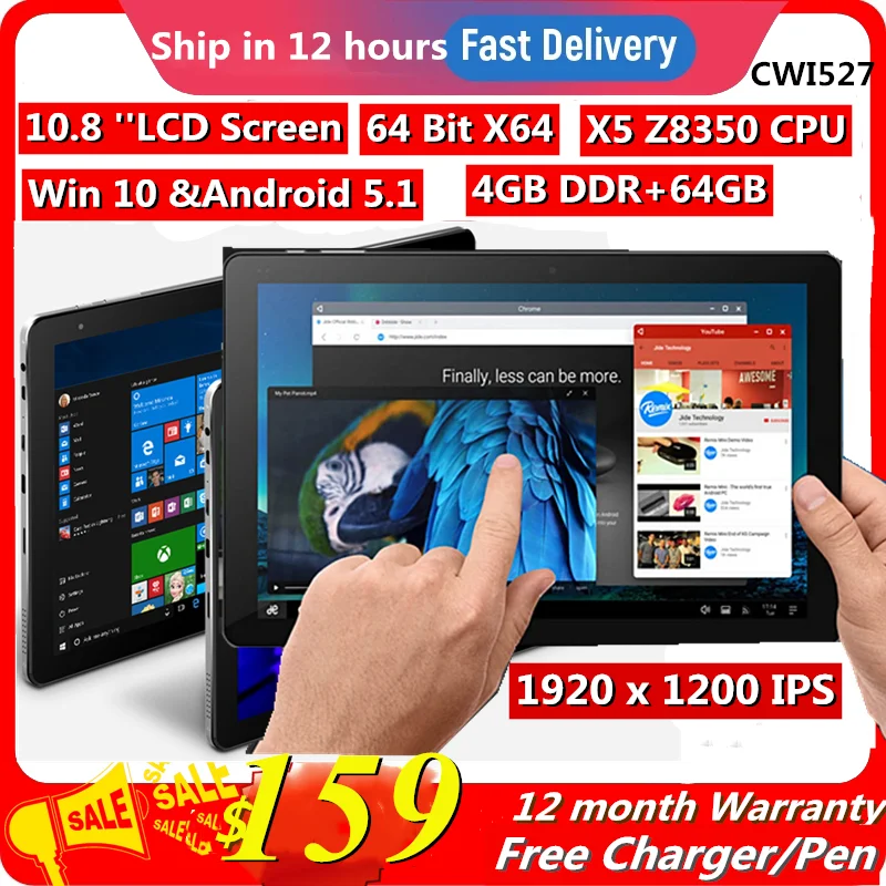 2023 New Sales 10.8 INCH Tablet 4GBDDR+64GB CWI527 Windows 10 and ...