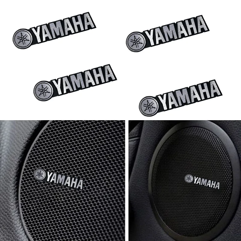 2/4/pcs aluminum car-shaped pieces Yamaha logo emblem 3D aluminum ...
