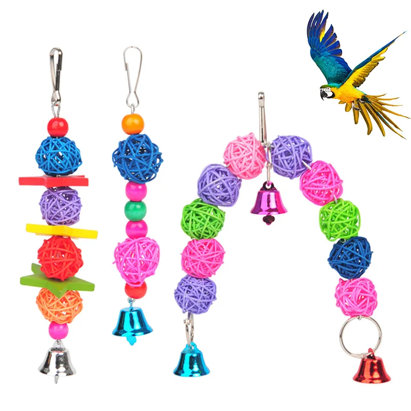 Parrot-Chew-Strands-Wooden-Bird-Parakeet-Bite-Molar-Toys-Rattan-Ball ...