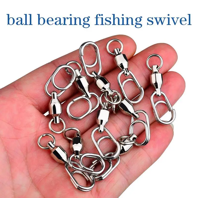 Fishing-Swivels-Snap-Ball-Bearing-Swivel-Stainless-steel-Split-Ring ...
