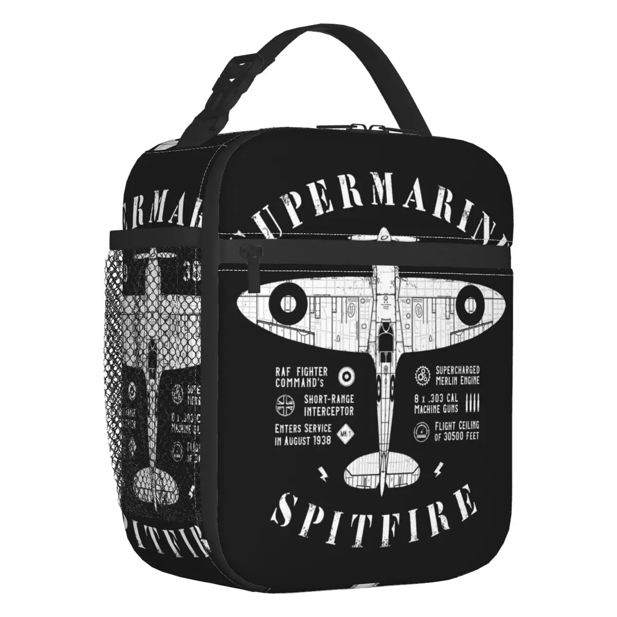 Supermarine-Spitfire-Insulated-Lunch-Bag-Portable-Fighter-Plane-WW2-War ...