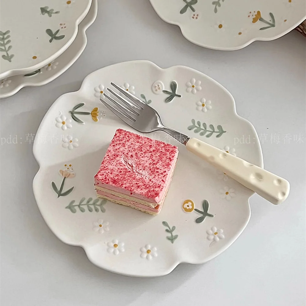 Placas-De-Margarida-Em-Relevo-Cer-mica-Home-Dining-Plate-Small-Fresh ...