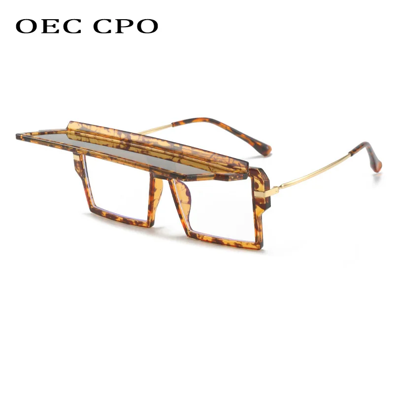 OEC CPO Fashion Flip Up Square Sunglasses for Women Punk Sun Glasses ...