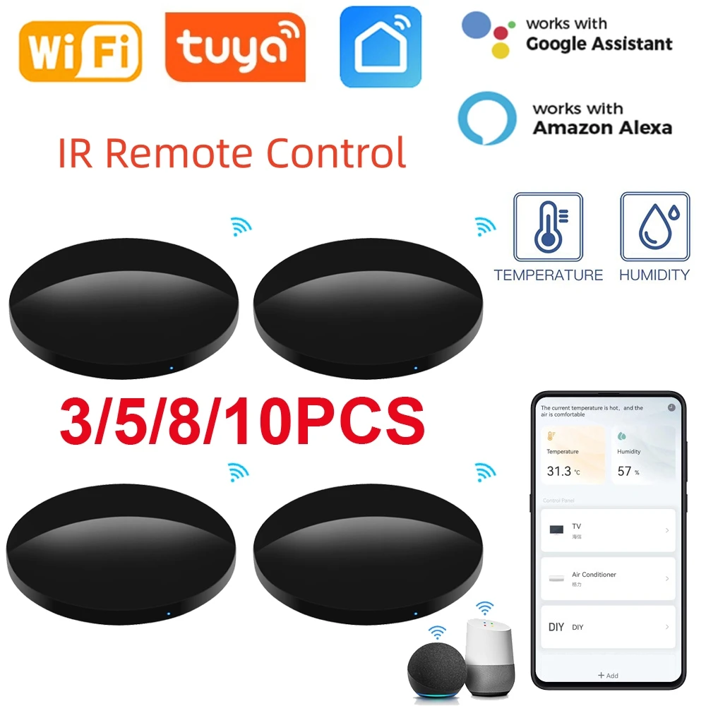 Tuya WiFi Smart IR Universal Remote Control With Thermo-Hygrometer DVD ...