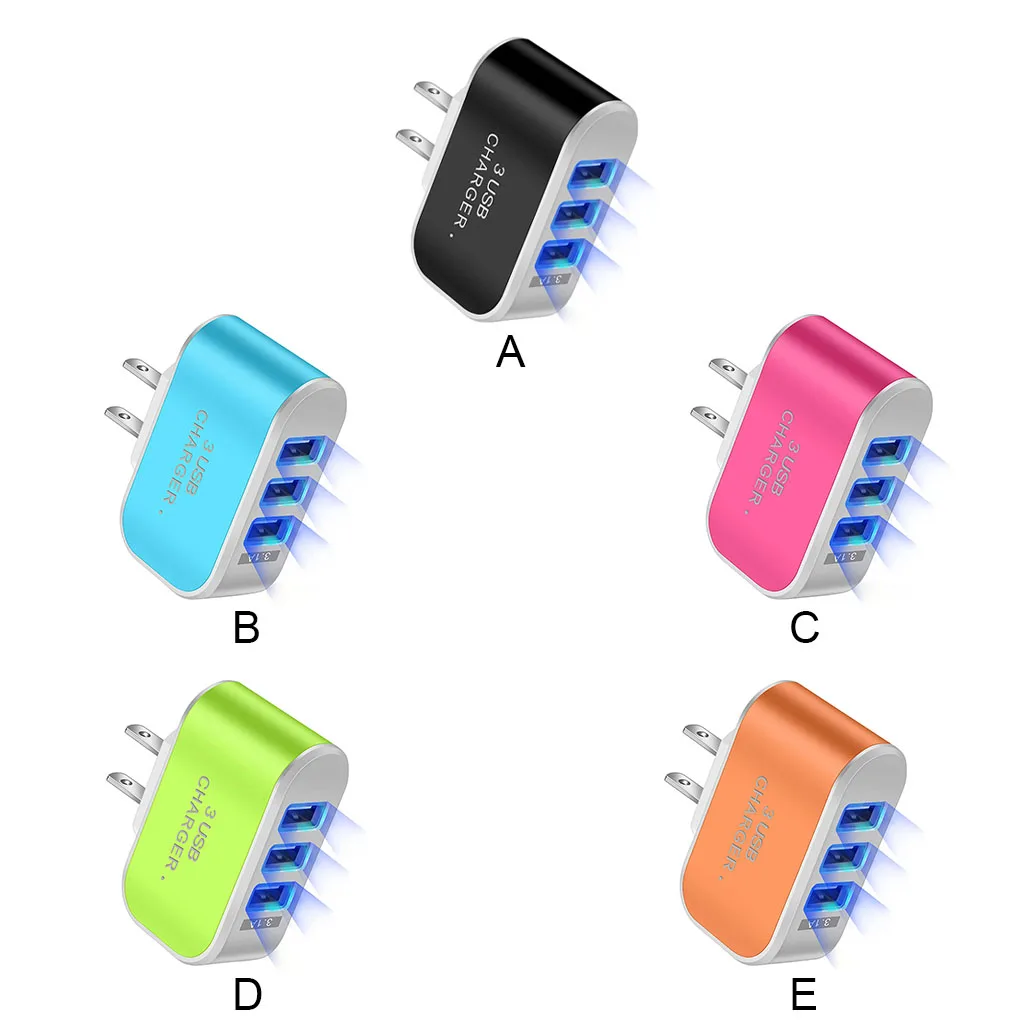 UNS Stecker Telefon Ladegerät USB 3 Ports LED 110V Handy Tablet Lade ...