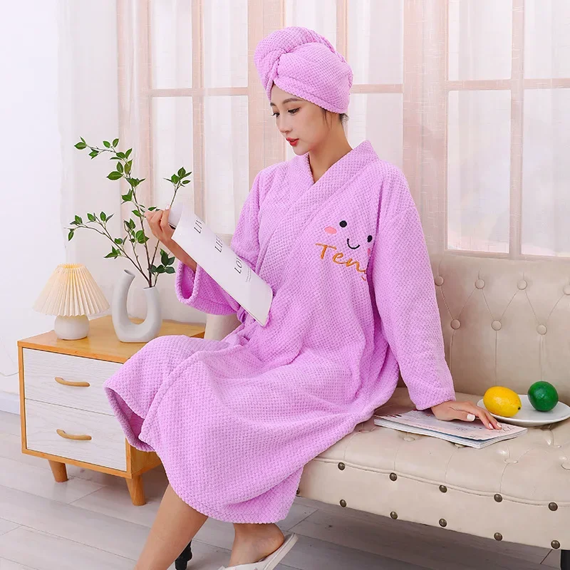 Warm-Coral-Fleece-Kimono-Bath-Robe-Plus-Size-Men-Women-Winter-Thermal ...