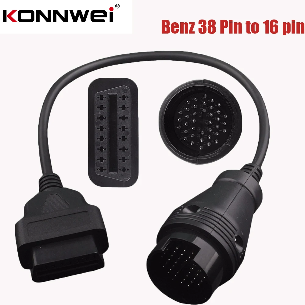 Diagnostic-Cable-for-Mercedes-Benz-38Pin-Adapter-to-16Pin-OBD-OBD2 ...